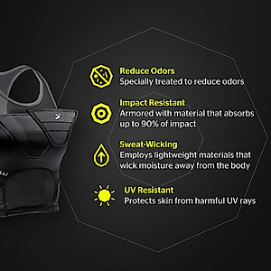 Storelli Women’s Bodyshield Crop Top, High-Impact Chest and Rib Protection for Female Soccer Goalkeepers and Players, Black, Medium