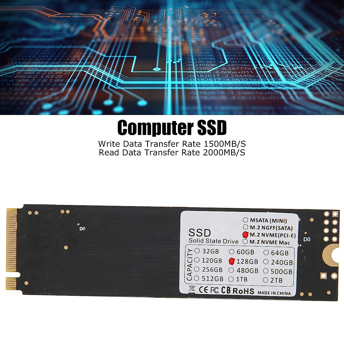 M.2 NVME SSD, High Speed Pcle Transfer Channel, High Impact Resistance, Low Power Consumption No Sound Anti Vibration, e Campaign Platform Standard Suitable for Computers(256GB)