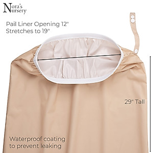 Nora's Nursery Pail Liner for Cloth Diapers - Reusable and Washable - Fits all Standard Diaper Pails - Waterproof Pail Liner with Strap for Diaper Pails, Laundry & Kitchen Garbage Cans (Forest - 2 Pk)