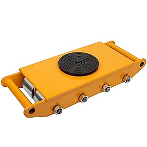 FAHKNS Machine Skates 26400 LBS, 360° Rotation Disc Machinery Moving Skate with 8 Steel Rollers, Heavy Duty Industrial Machinery Mover Skate for Warehouse, Workshop Moving Equipment, Yellow