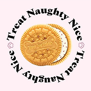 Three Dog Bakery Candy Cane Lick'n Crunch! - Festive Dog Cookies, Dog Sandwich Cookies, Dog Birthday Cookies, Holiday Dog Treats, Puppy Cookies