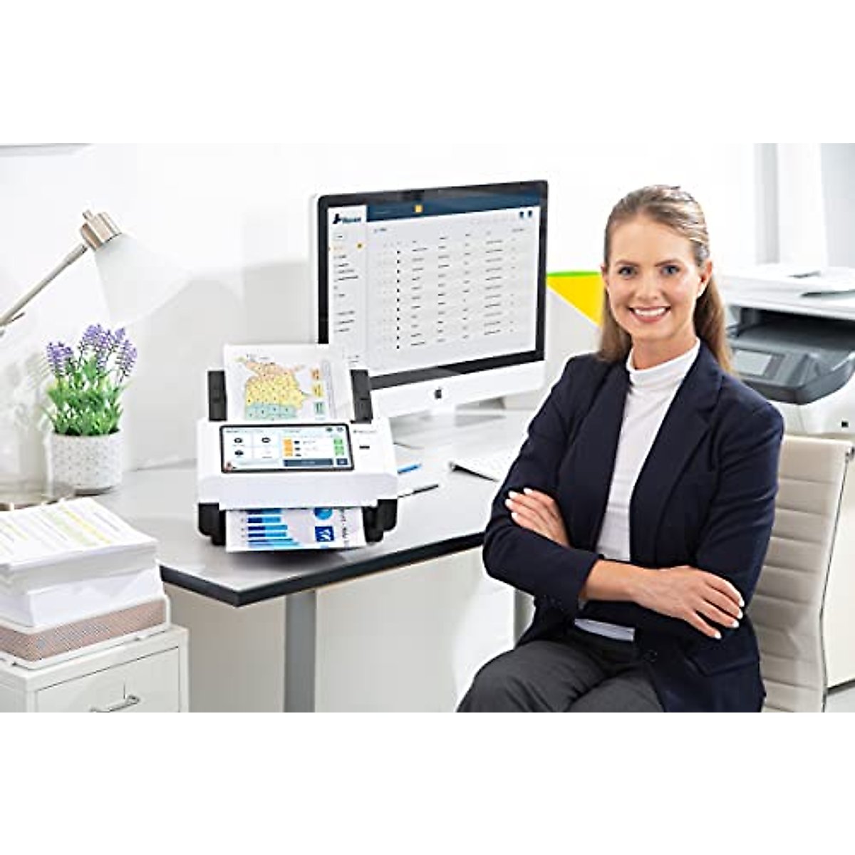 Raven Pro Document Scanner - Huge Touchscreen, High Speed Color Duplex Feeder (ADF), Wireless Scan to Cloud, WiFi, Ethernet, USB, Home or Office Desktop