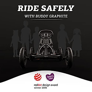 Berg Toys - Buddy Graphite Pedal Go Kart - Go Kart - Go Cart for Kids - Pedal Car Outdoor Toys for Children Ages 3-8 - Ride On-Toy - BFR System - Adjustable Seat - Pedal Kart for Kids