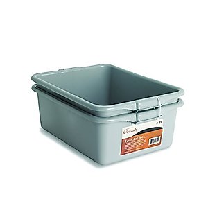 Artisan Utility Bus Box and Storage Bin with Handles, 2-Pack, Gray, 15.5" x 21" x 7"