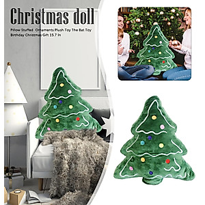 Rvikurc Christmas Tree Santa Shaped Pillows, Christmas Decorative Throw Pillow, Christmas Plush Pillow, Cartoon Pillow for Home Living Room Bed Sofa Cushion Xmas Decor (Xmas Tree-A)