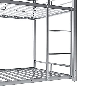 ODC Twin Size Triple Bunk Bed for 3, Twin-Over-Twin-Over-Twin Metal Bunk Bed Frame with Built-in Ladder and Guardrails for Kids, Teens, Boys