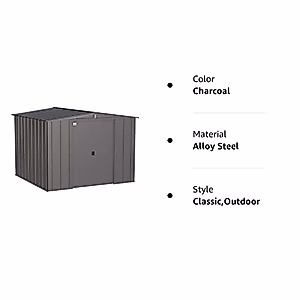 Arrow Classic Steel Storage Shed, 8x8, Charcoal