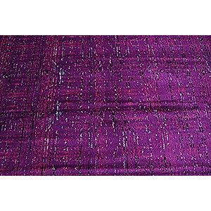 Unique Loom Imperial Collection Paisley, Distressed, Border, Vintage, Modern, Abstract Area Rug, 8 ft x 11 ft 6 in, Lilac/Black