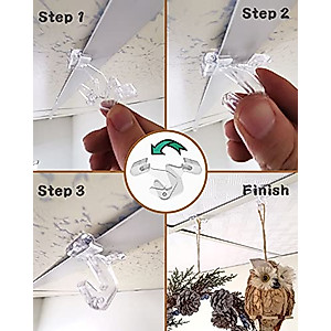 NACETURE Clear Drop Ceiling Hooks Classroom Decorations - 25 Pack Polycarbonate Ceiling Hanger Hooks for Hanging Track Clip on Suspended Ceiling Tile Grid for Office Home Stores Decorations