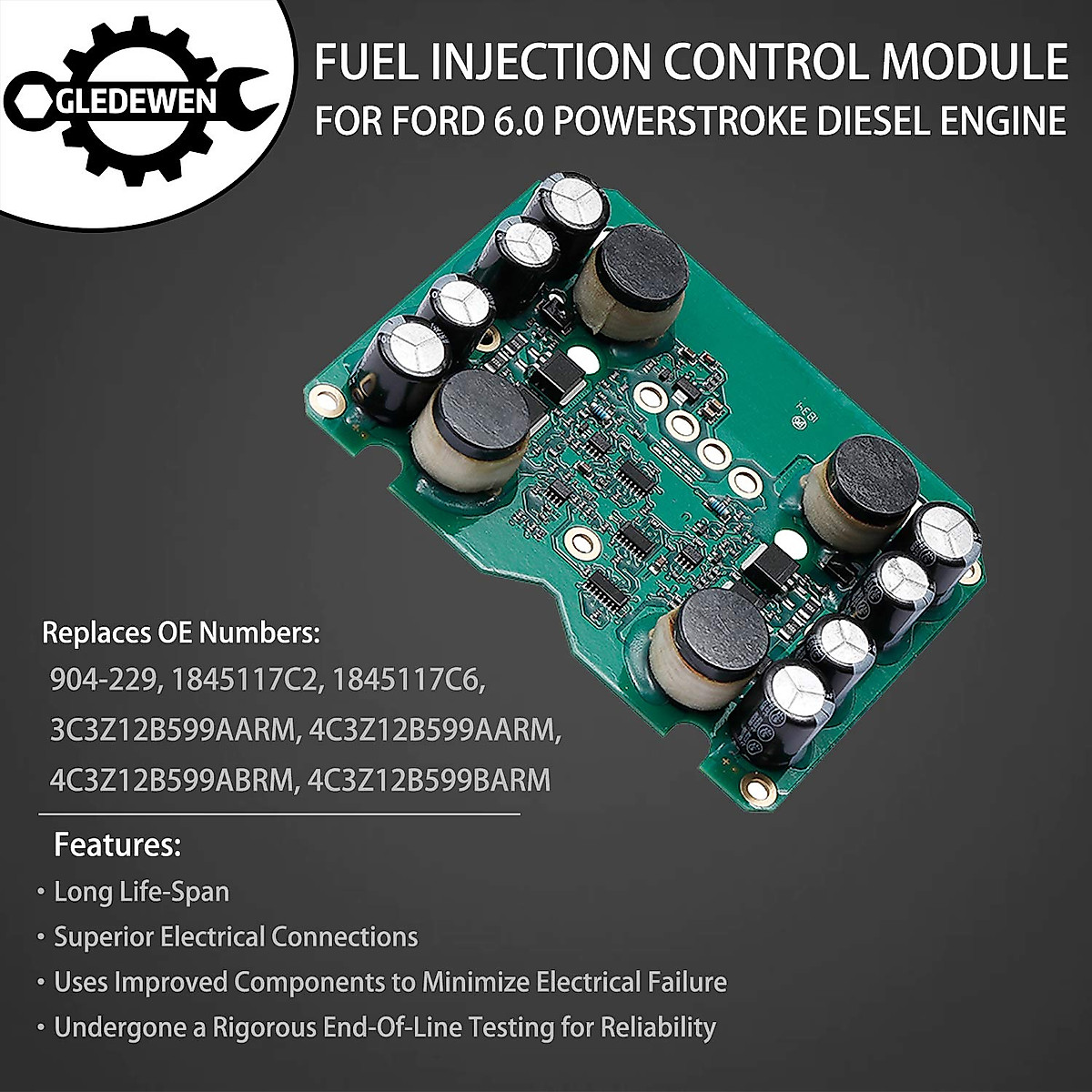FICM 6.0 Powerstroke Fuel Injection Control Module | for 2003-2007 Ford F250 F350 F450 F550,2003-2005 Excursion, 2004-2010 E350 E450 | Replaces# 904-229, 1845117C6, 3C3Z12B599AARM, 4C3Z12B599AARM