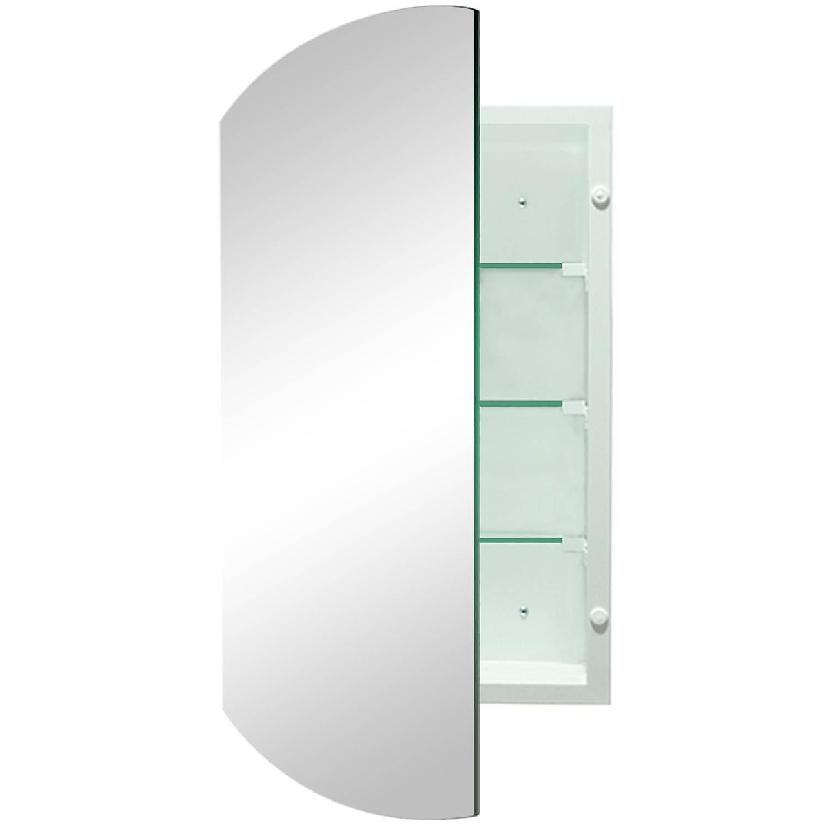 HESONTH Bathroom Medicine Cabinet, Frameless Mirror Cabinet, Recess or Surface Mounted Medicine Cabinet with Mirror, 16 x 26 inches Wall Cabinet for Living Room Bathroom Toilet Kitchen