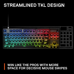 SteelSeries New Apex 9 Mini TKL, HotSwap Optical Mini Gaming Keyboard, 60 Percent Compact Design, Optical Switches, RGB, Double Shot PBT Keycap, Wired Keyboards for Computer PC Gaming (Renewed)