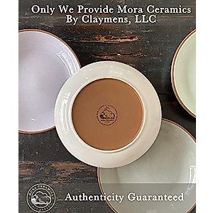 Mora Ceramic Large Pasta Bowls 30oz, Set of 4 - Serving, Salad, Dinner, etc Plate/Wide Bowl - Microwave, Oven, Dishwasher Safe Kitchen Dinnerware - Modern Porcelain Stoneware Dishes, Vanilla White