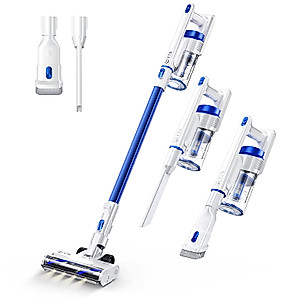 YTE Cordless Stick Vacuum Cleaner, 15KPa Powerful Suction Up to 45 Mins Runtime, 6-in-1 Lightweight Handheld Vaccumm-Cordless with Headlight for Home Hard Floor Carpet Car Pet Hair