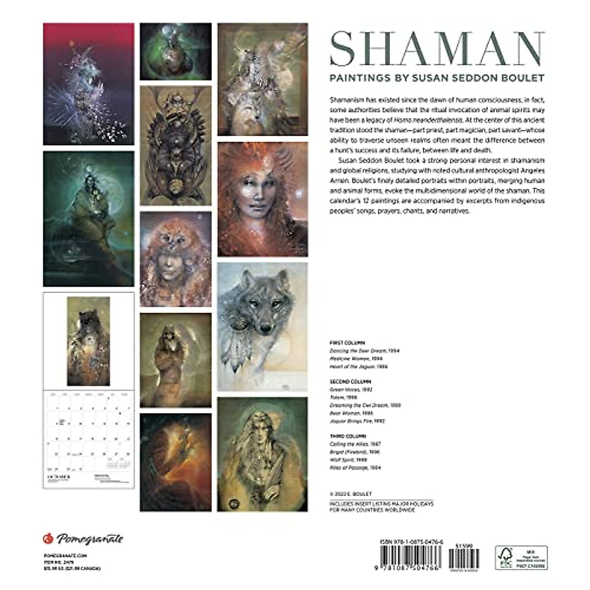 Shaman: Paintings by Susan Seddon Boulet 2023 Wall Calendar