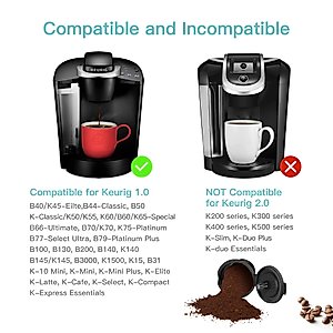 Reusable K Cups for Keurig, EZBASICS Reusable Coffee Filters Refillable Single Serve Coffee Maker, 3-Pack of Reusable Coffee Pods, Black