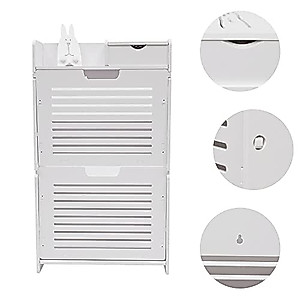 TouSuaRSi 2 Layer Modern Shoe Storage Cabinet with Doors White Practical Free Standing Shoe Rack for Entryway Show Rack Entryway (2 Tier, 18.11"x6.69"x31.69")