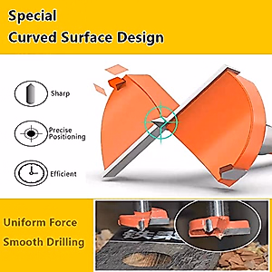 Utoolmart Forstner Drill Bits, 53mm Cemented Carbide Wood Cutter Tool, Hex Shank Woodworking Hole Saw Cutter, 85mm Length Woodworking Hole Boring Bit, Orange, 1 Pcs