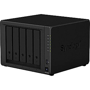 Synology DiskStation DS1520+ NAS Server with Celeron 2.0GHz CPU, 8GB Memory, 90TB HDD Storage, 1TB M.2 NVMe SSD, 4 x 1GbE LAN Ports, DSM Operating System