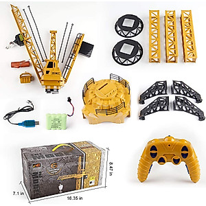 Mini Tudou RC Crane Toy,50.4 inch Tall 2.4GHz Remote Control Robotic Excavator,Educational Construction Vehicles Toy for Ages 6,7,8,9 Boys or Girls