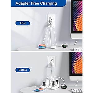 ELEGRP USB Wall Outlets, 3-Ports USB C Wall Outlets Receptacles, Matte White 20 Amp Outlets with USB Ports, TR Tamper-Resistant USB Outlets, Screwless Wall Plate Included, UL & CUL Listed, 6 Pack