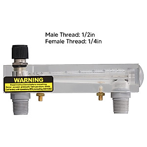 Water Meter Panel Mount Type Flowmeter,Premium Transparent Acrylic Panel Current Meter - Large Range Liquid Current Measurement and Control for Accurate Applications