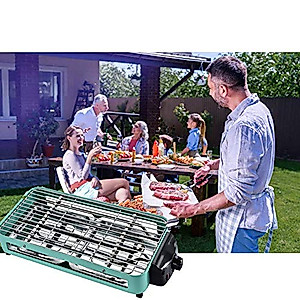 Indoor Barbecue Griddle with Non-Stick Coating Grill Plate，1500W Adjustable Temperature Control Mini Portable Barbecue Grill for 3-10 Persons， for Outdoor Picnic and Home Garden Camping Useful