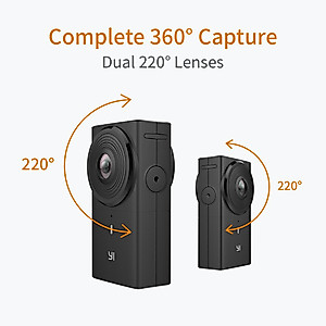 YI 360 VR Camera Dual-Lens 5.7K HI Resolution Panoramic Camera with Electronic Image Stabilization, 4K in-Camera Stitching