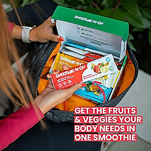 Smoothie-N-Go Freeze Dried Fruit Smoothie Mix Powder, Variety Pack – Healthy Snacks, Plant Based, with Real Fruits & Veggies, Vitamins & Fiber, Superfoods, Gluten Free, Low Calorie, Non-GMO, No Sugar Added