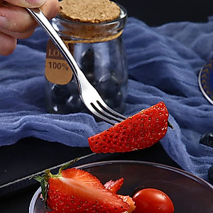 Csinos 304 Stainless Steel Mini Fruit Forks Small Dessert Forks 12-piece Appetizer Forks Silverware Set