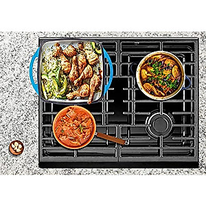 Bruntmor 3 Qt Enamel Cast Iron Balti Dish - Nonstick Handi for Curries, Asian Wok, Dutch Oven for Casseroles, Stovetop Stir Fry Pan