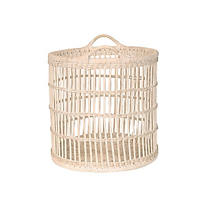 KOUBOO Rattan Open Weave Storage Basket, Large, White-Wash