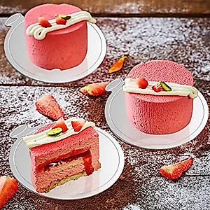 100 Pcs 3 Inch Mini Cake Boards Mousse Cupcake Base, 8cm
