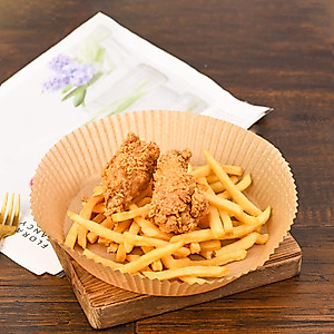 AW&SH Air Fryer Liners, 100PCS Air Fryer Parchment Paper Liners, 7.9 Inch Non-Stick Oil-proof Air Fryer Disposable Paper Liner