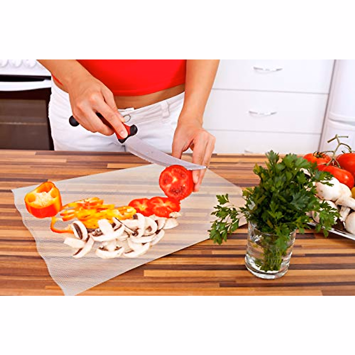 Disposable Plastic Cutting Board For Cooking Prep, Restaurant use, Traveling, Parties, Camping, BBQs Easy To Use Flexible Cutting Board Sheets With Built In Sliding Cutter