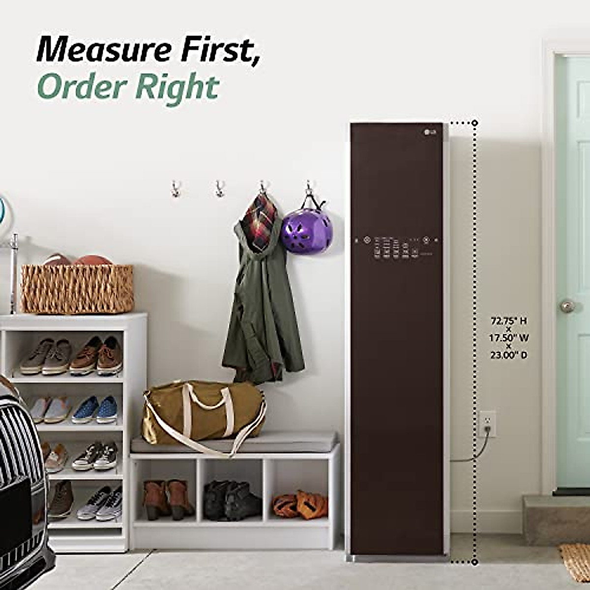 LG Styler Steam Closet | Clothes Steamer for Garments and Household Item Care | Sanitize, Deodorize, Freshen & Dry with Steam Technology & Moving Hangers| Easy Install | Wi-Fi enabled| Espresso