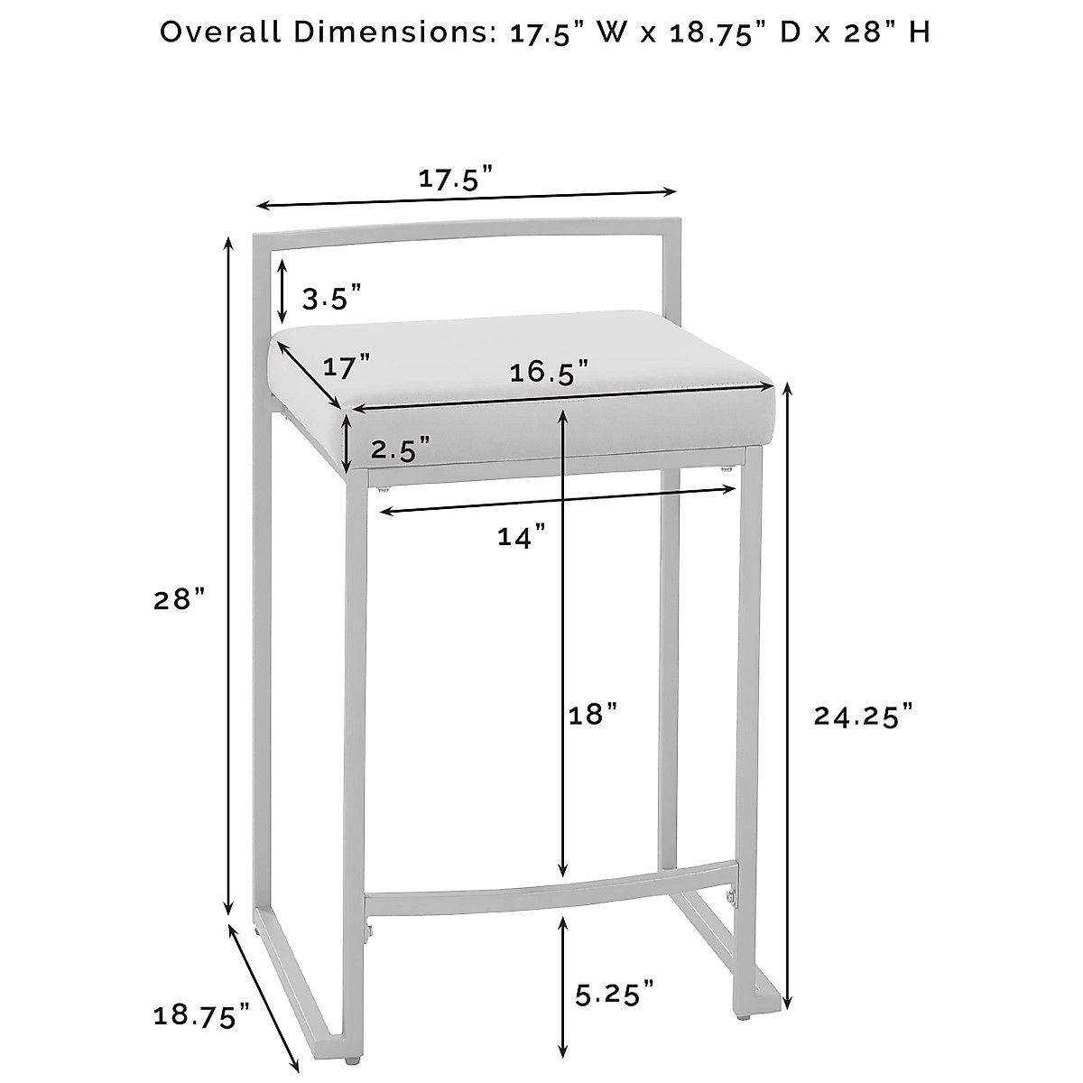 Crosley Furniture Harlowe Upholstered Seat Counter Height Bar Stools Set of 2, Kitchen and Dining, Crème and Gold