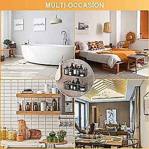 Scnvo Shower Caddy Organizer Storage Rack, Adhesive Rustproof Shower Basket Wall Mount Bathroom Inside Shower Wall Shelf for Bathroom Kitchen