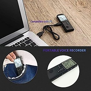 MMX Digital Voice Recorder Voice Activated Recorder with Playback - Upgraded Small Tape Recorder for Lectures, Meetings, Interviews, Mini Audio Recorder USB Charge, MP3