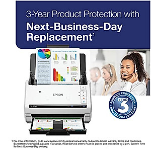 Epson DS-575W II Wireless Color Duplex Document Scanner for PC and Mac with 50-Page Auto Document Feeder (ADF), Twain and ISIS Drivers, Epson Smart Panel Mobile App