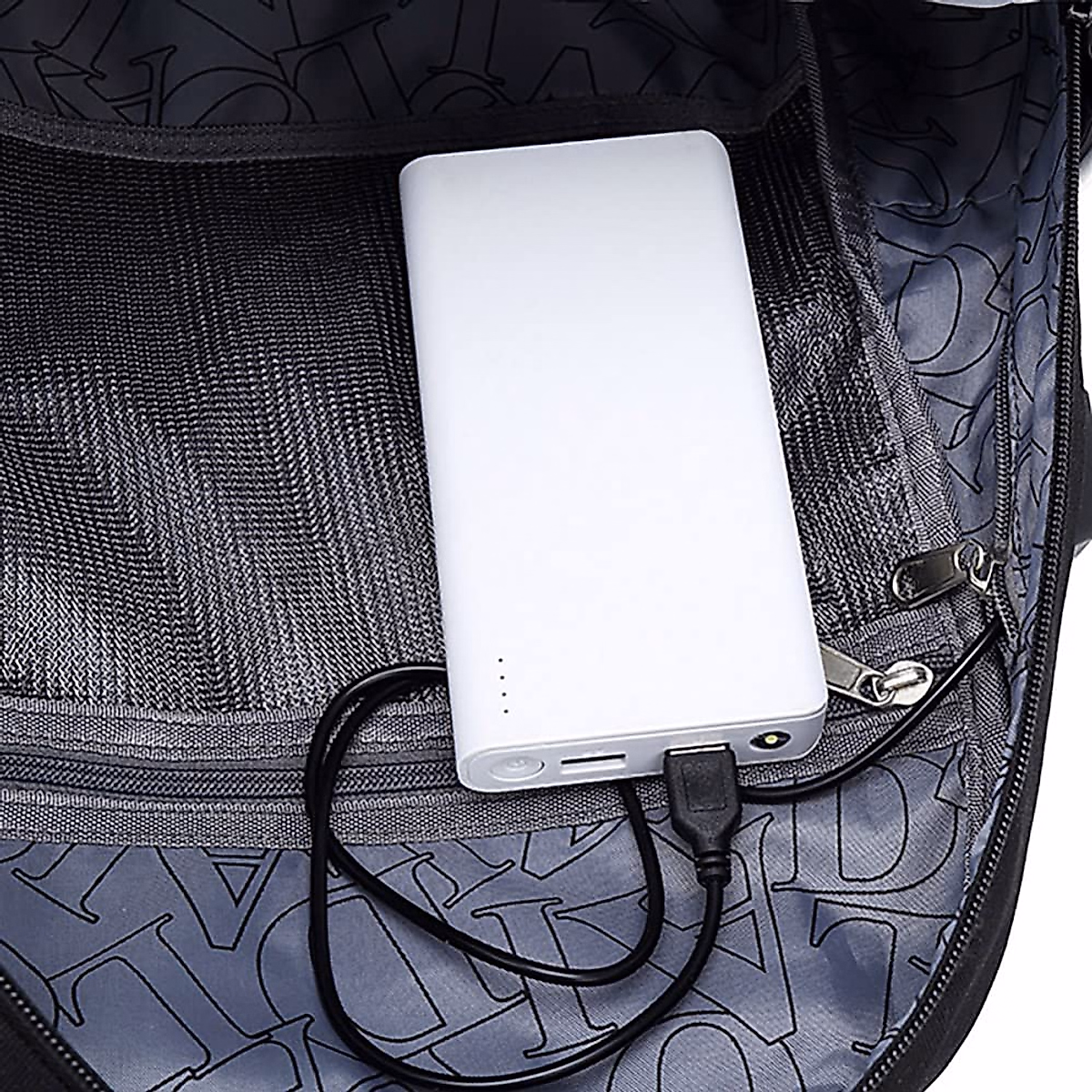 ZJYJING One Piece Anime Luffy Character Black And Yellow Casual Backpack With USB Interface Laptop Fashion Large Capacity Backpack (B6-3)