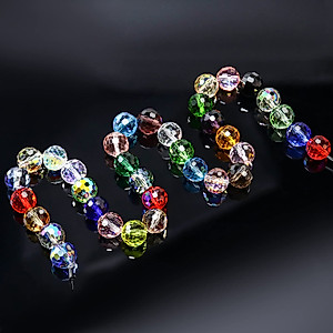 Dowarm 150PCS 6MM Round Crystal Glass Beads for Jewelry Making, Red/Siam Faceted Crystal Beads for Crafts Bracelet Wind Chimes Suncatcher, #5003 Crystal Rondelle Spacer Beads, Loose Gemstones