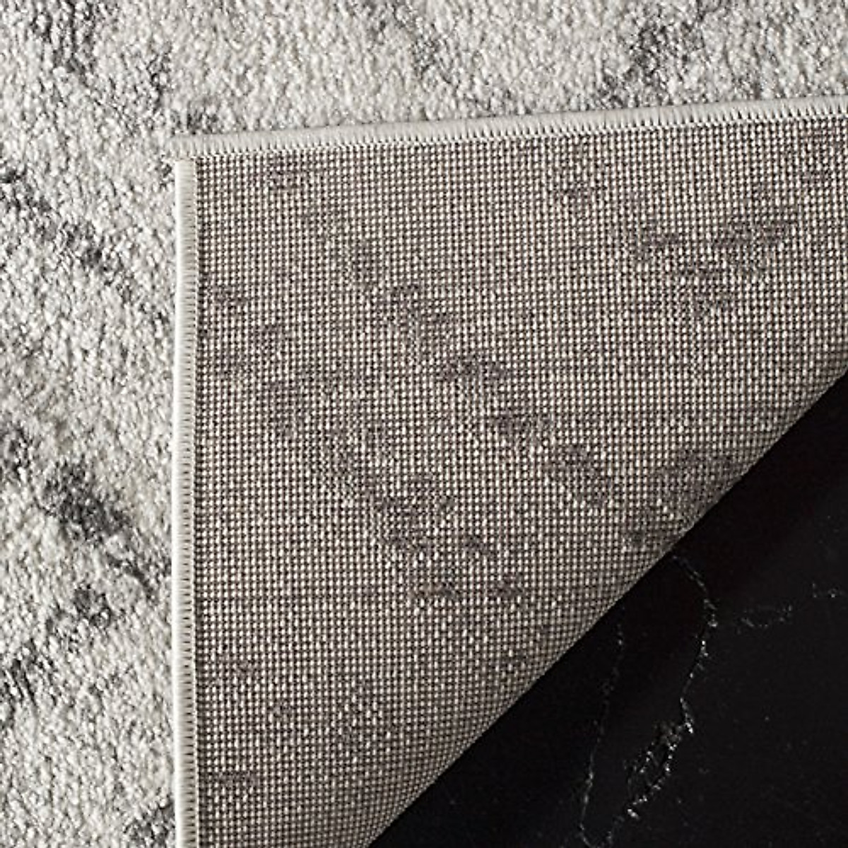 SAFAVIEH Adirondack Collection Area Rug - 6' Square, Light Grey & Grey, Modern Diamond Distressed Design, Non-Shedding & Easy Care, Ideal for High Traffic Areas in Living Room, Bedroom (ADR131C)