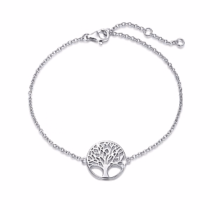 AGVANA Sterling Silver Tree of Life Bracelet for Women Delicate Jewelry Family Tree Bracelet for Her Anniversary Birthday Gifts for Women Mom Wife Lover Daughter Her Yourself, Length 7”