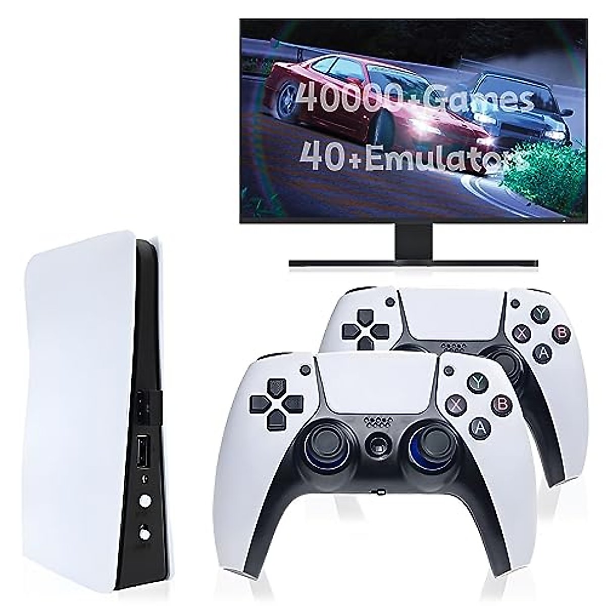 Wireless Retro Game Console Nostalgia Plug and Play Video Game Console 4k,40+ Emulators Console,128GB Built in 40000+ Video Games 2.4G Wireless Controllers