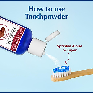 Eco-Dent DailyCare Baking Soda Toothpowder, Cinnamon - Fluoride-Free Toothpaste Powder, SLS-Free Tooth Powder with Baking Soda, Minerals, and Essential Oils, Toothpaste Alternative, 2 Oz