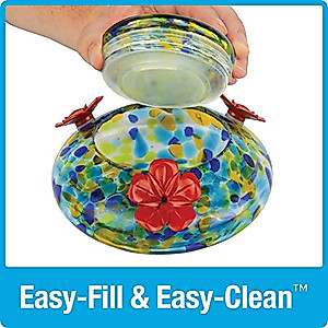Nature's Way Bird Products GHF7 Hand Blown Illuminated Top Fill Hummingbird Feeder