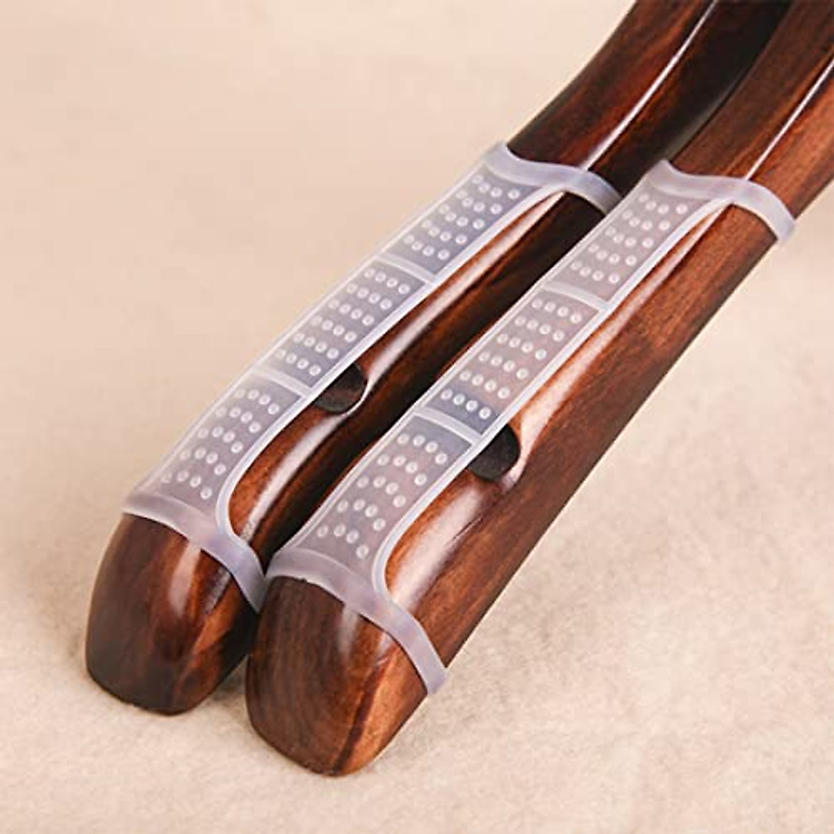 BLUECELL 100 Pcs Clear Non-Slip Rubber Clothes Hanger Grips Clothing Hanger Strips