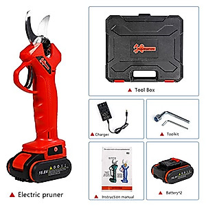 Navegando Electric Pruner Shears with 2 PCS Backup Rechargeable 16.8V 2Ah Lithium Battery Powered Tree Branch Pruner Professional Cordless Pruning Shears