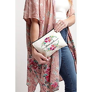 Moonwake Designs Flower Girl Makeup Bag, Flower Girl Gift, Bridal Party Favor, Cosmetic Pouch, Wedding Party Gift, Gift from Bride